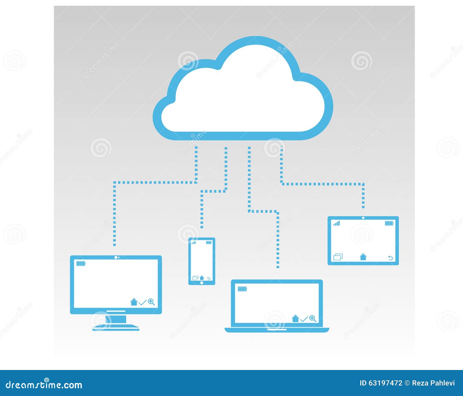 Cloud Connection Application in Other Device Stock Illustration ...
