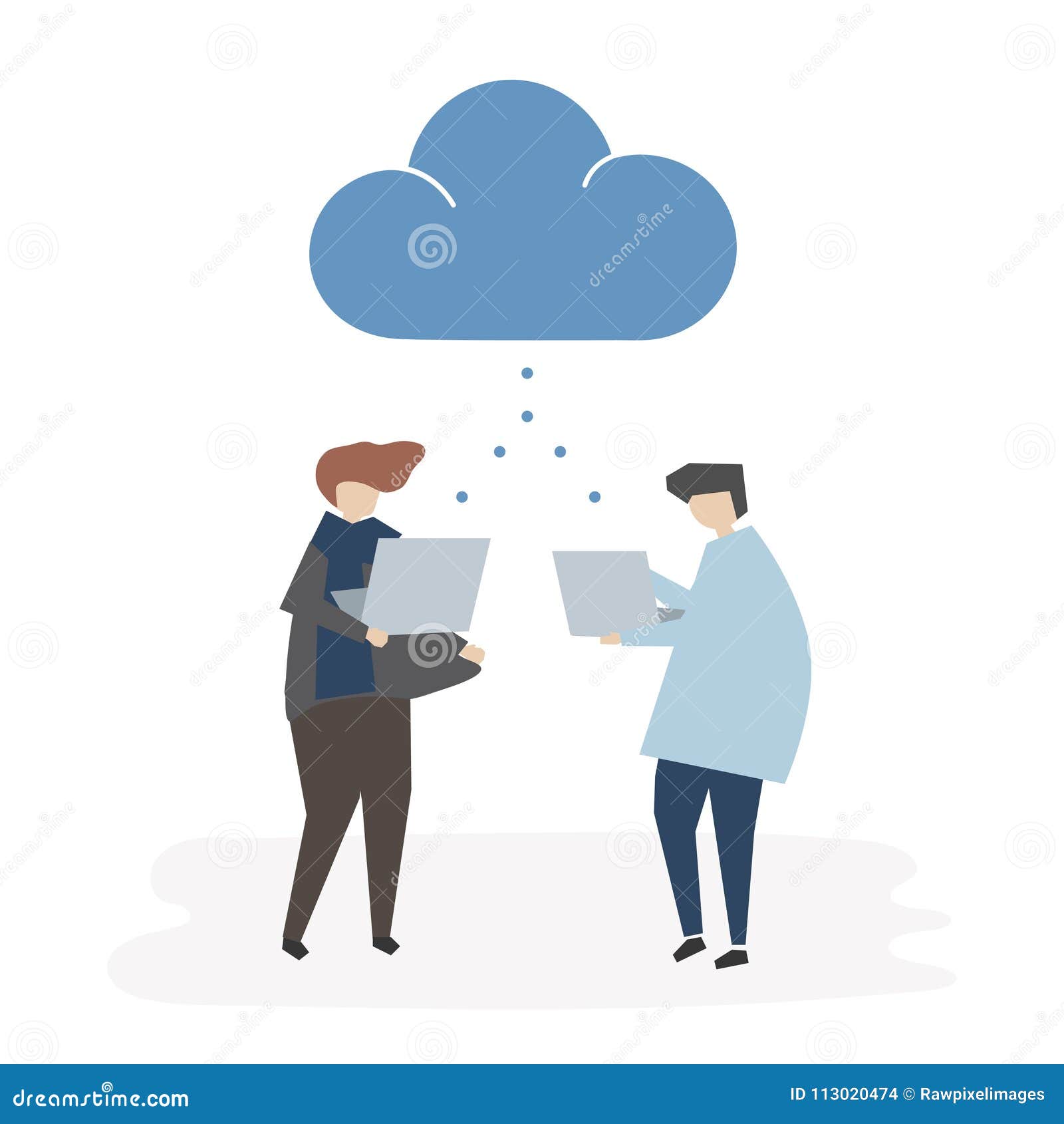Cloud Connection Avatar Sharing Illustration Stock Illustration ...