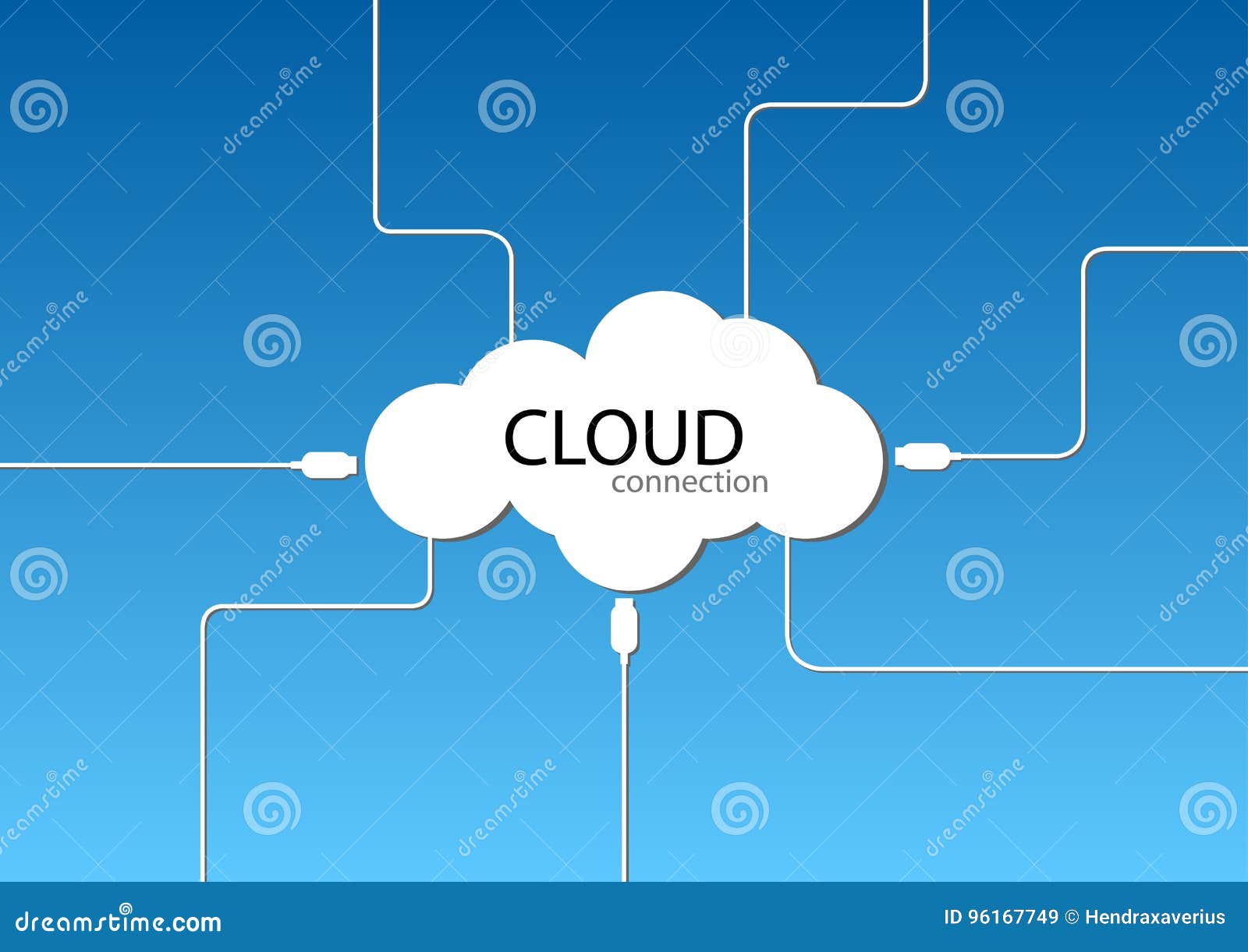 Cloud connection concept stock vector. Illustration of business - 96167749