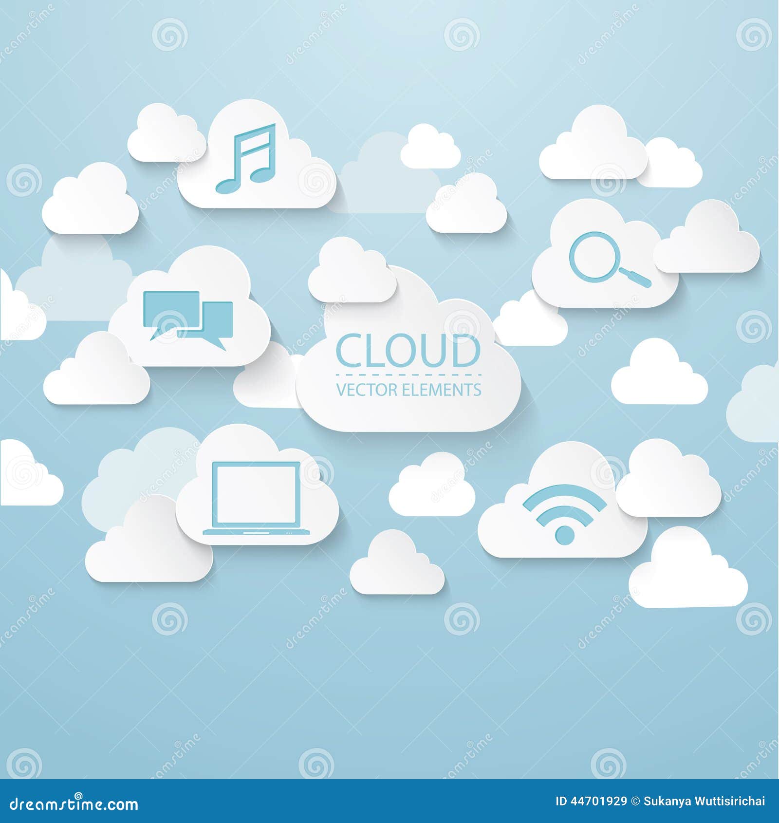 Cloud connection stock vector. Illustration of blue, business - 44701929