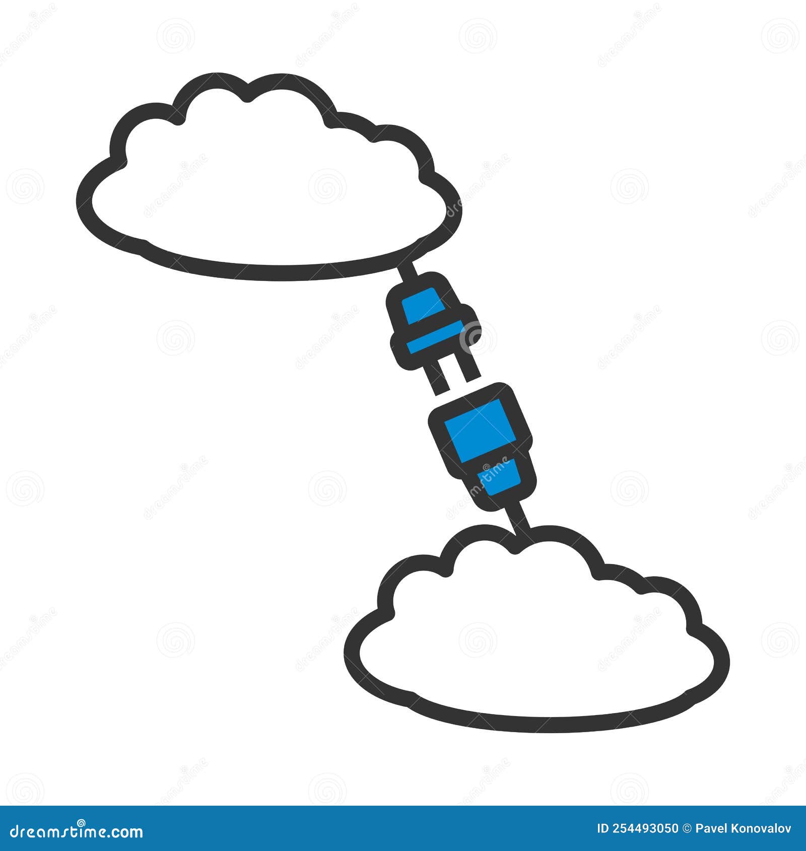 Cloud Connection Icon stock vector. Illustration of caticons - 254493050