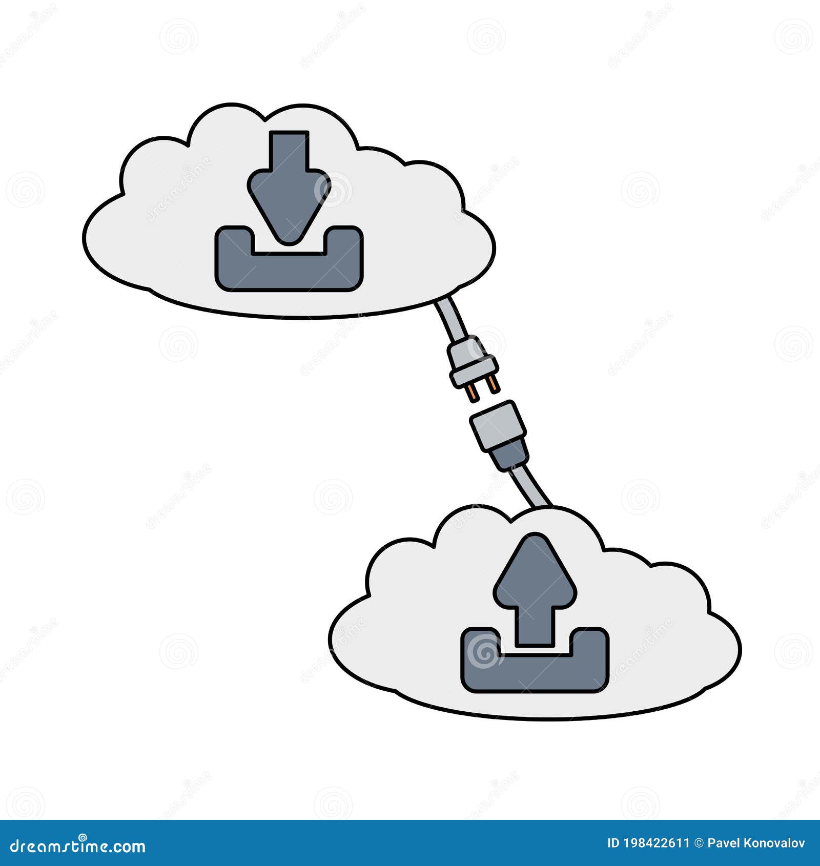 Cloud Connection Icon stock vector. Illustration of color - 198422611