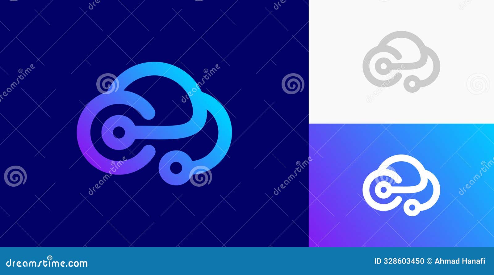Letter C for Cloud Connection Logo Design. Stock Illustration ...