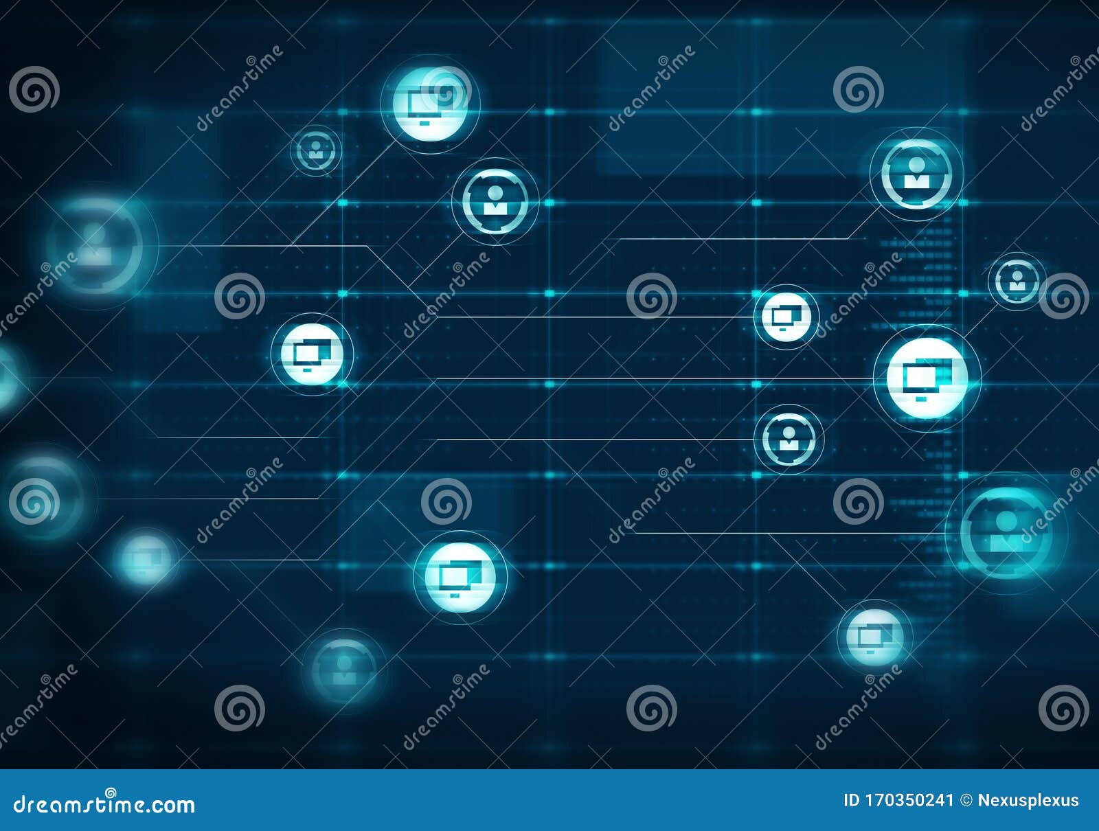 Cloud Connection and Networking . Mixed Media Stock Illustration ...