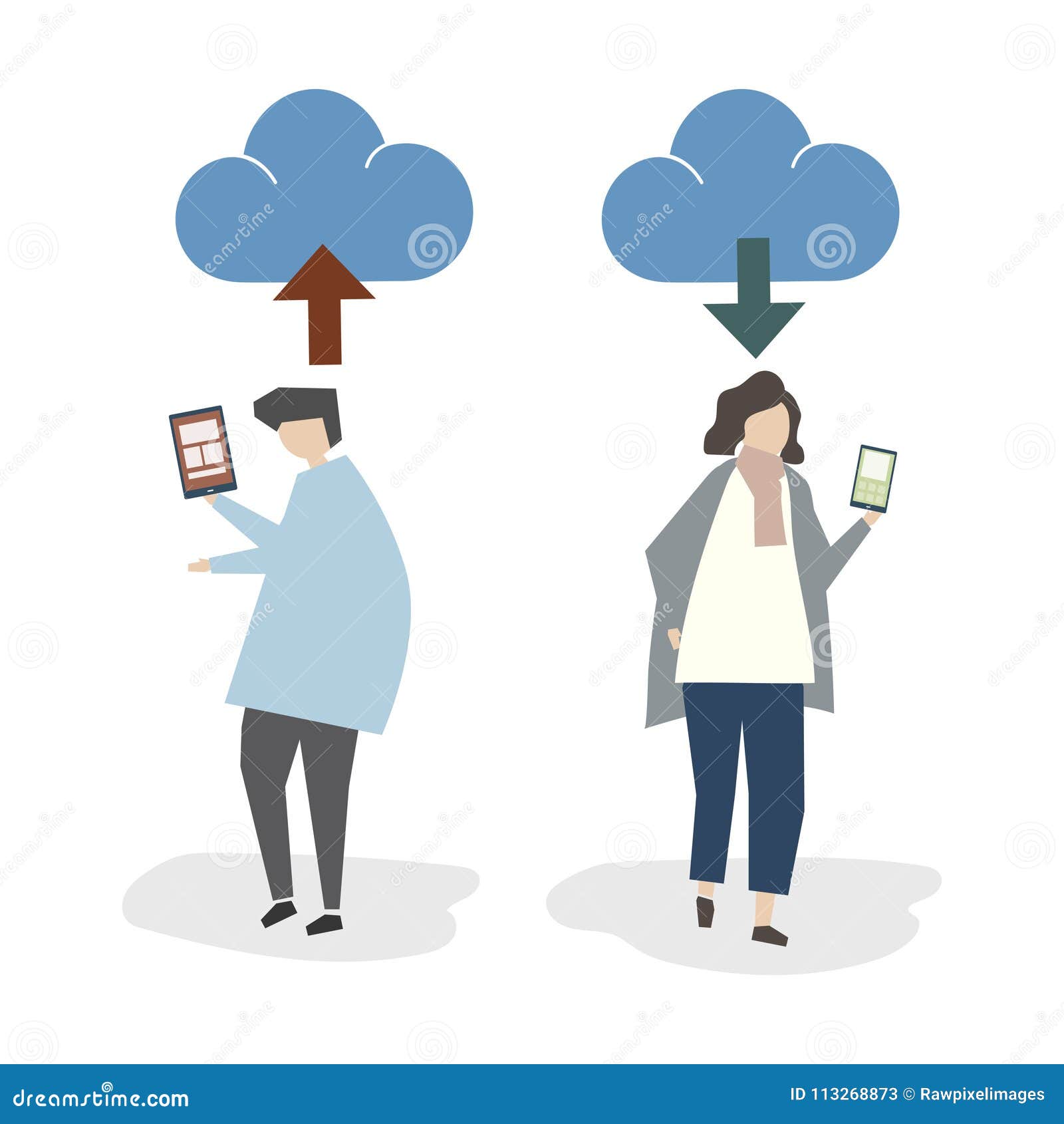 Cloud Connection People Avatar Illustration Stock Illustration ...