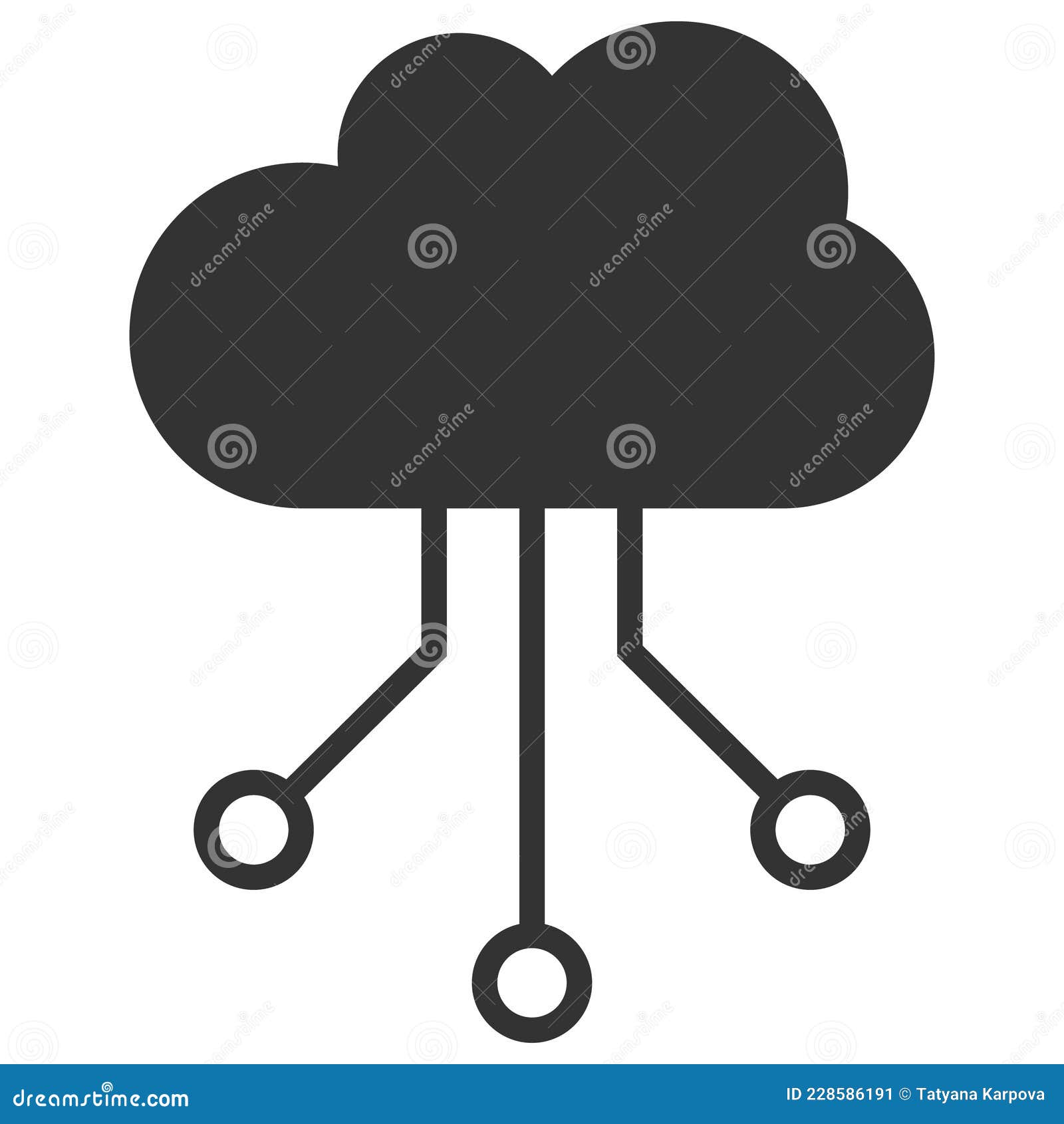 Cloud Connections Vector Icon Flat Illustration Stock Vector ...