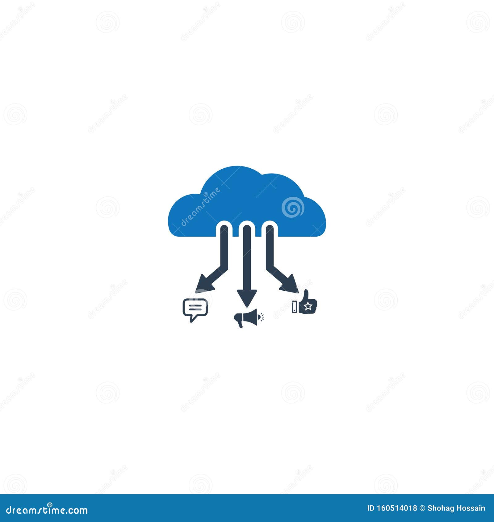 Cloud Connectivity Icon. Social Media Icon Stock Vector - Illustration ...