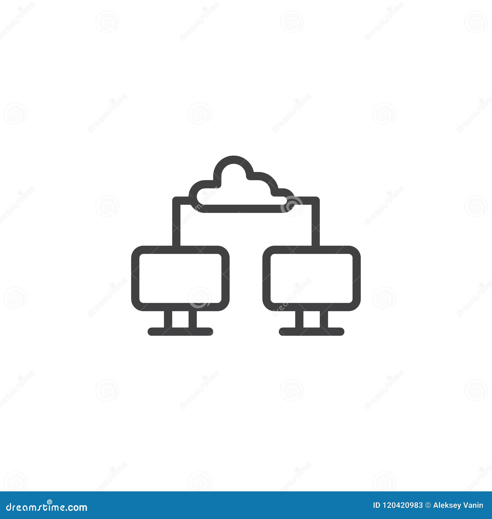 Cloud Connectivity Outline Icon Stock Vector - Illustration of internet ...