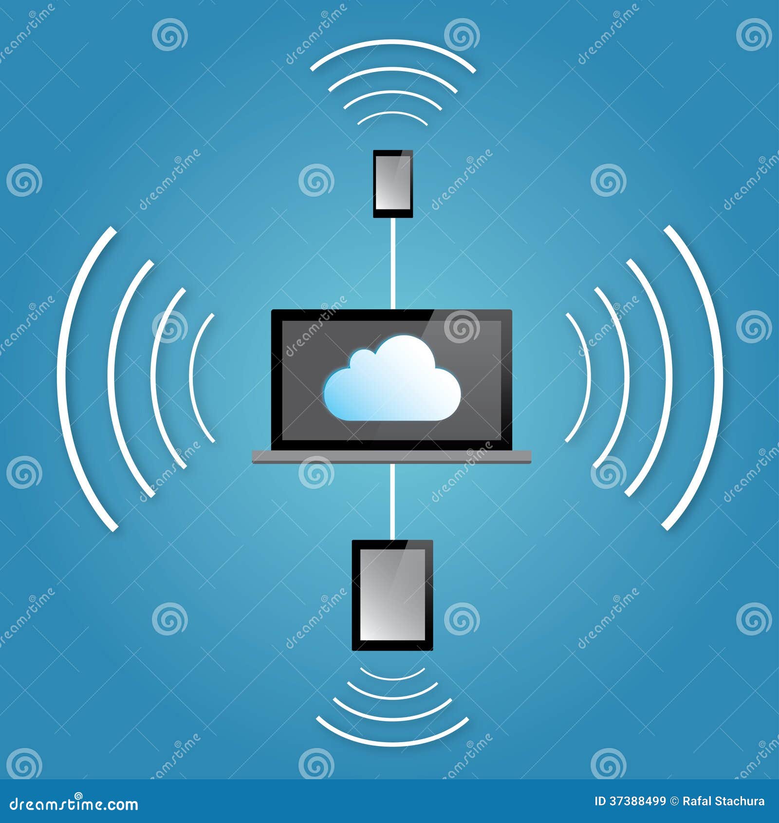 Cloud Connectivity stock vector. Illustration of electronics - 37388499