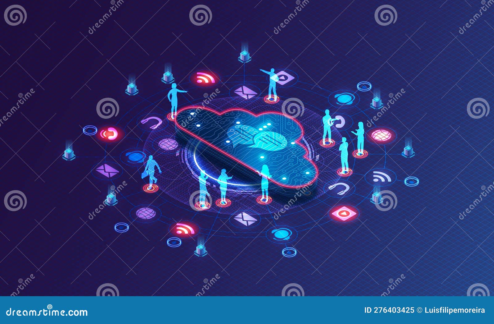 Cloud Contact Center - Concept 3D Illustration Stock Illustration ...