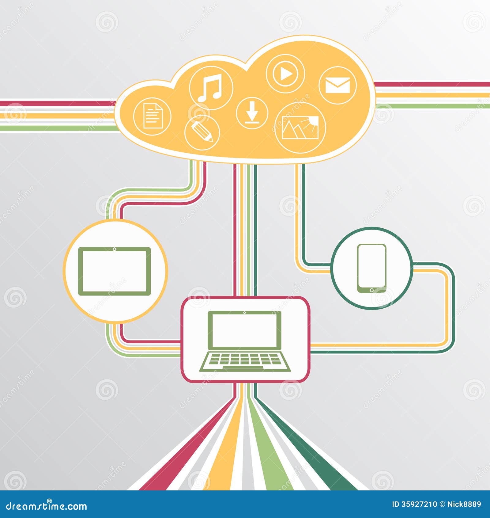 Cloud with content stock vector. Illustration of computers - 35927210