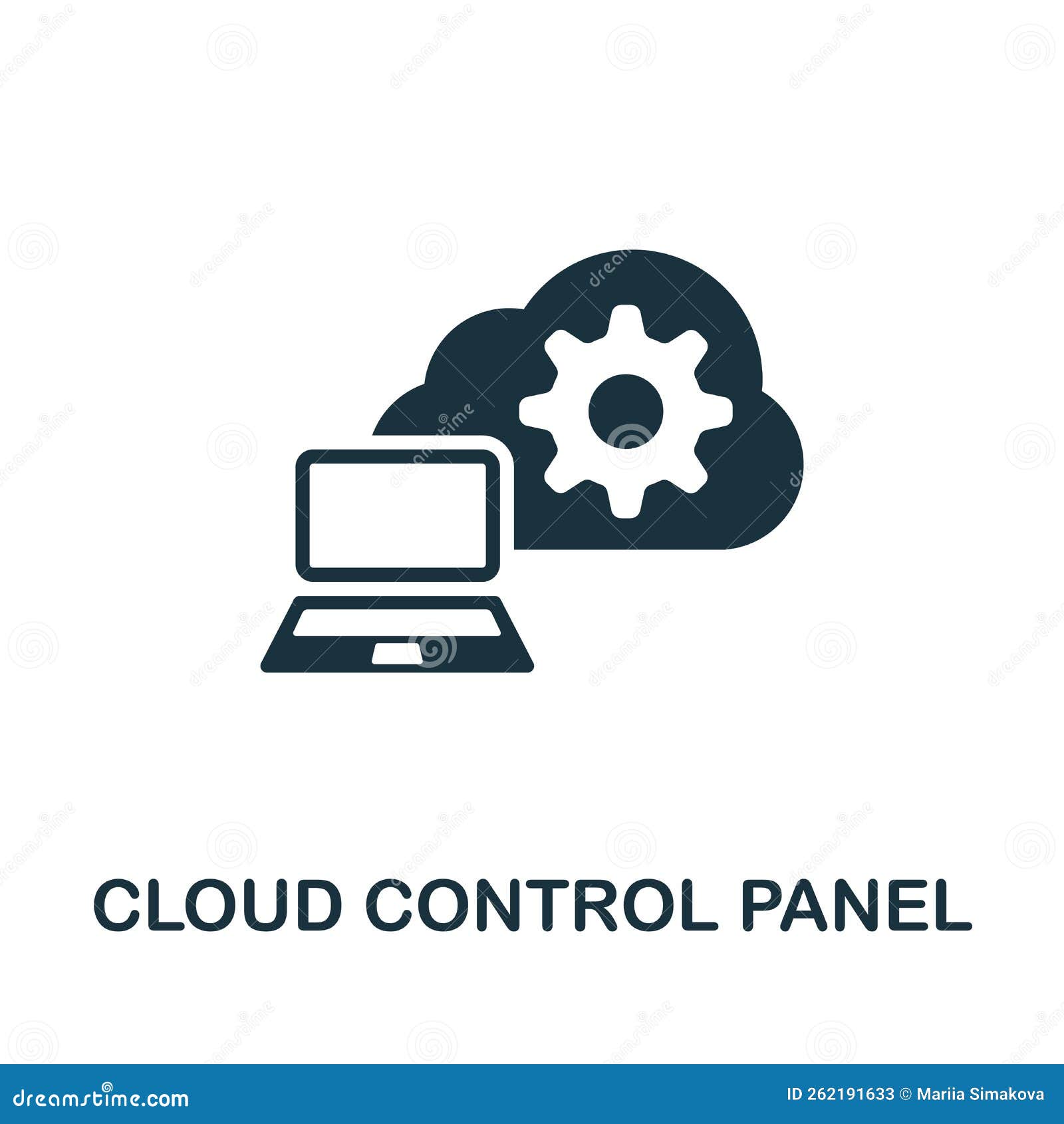Cloud Control Panel Icon. Monochrome Simple Smart Technology Icon for ...