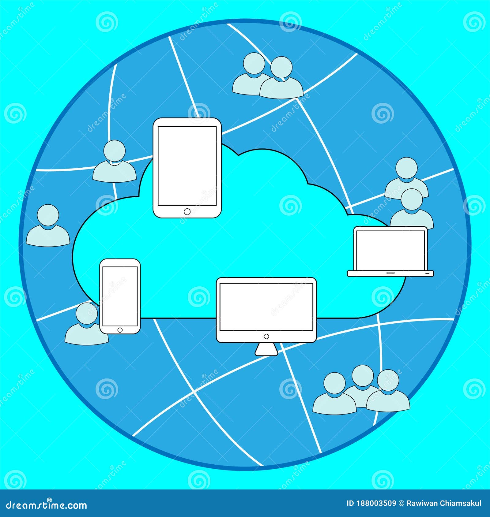 Cloud Convenient Network stock vector. Illustration of globally - 188003509