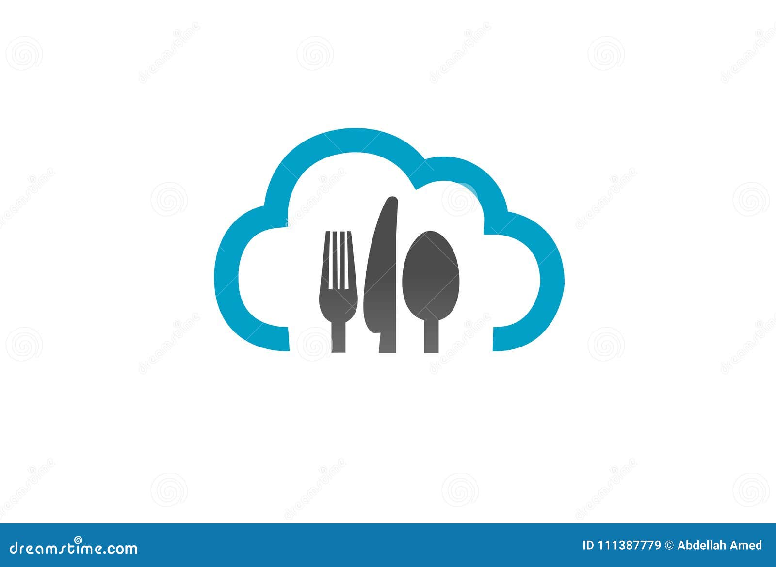 Cloud Cooking Fork Spoon Knife Logo Design Stock Vector - Illustration ...