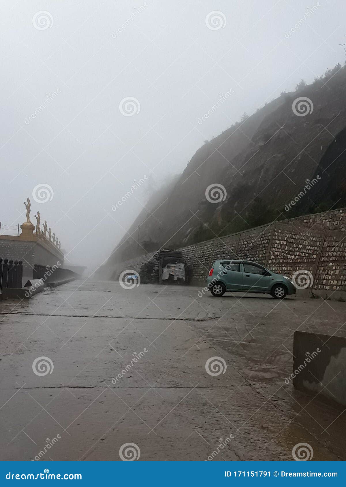 Cloud Covers the Sky and Moderate Rainfall is Going during Day Time ...