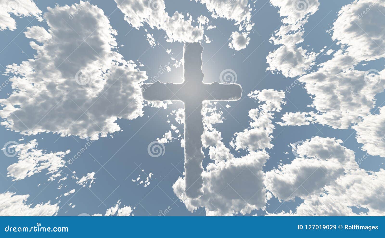Cloud Cross in Sky stock illustration. Illustration of design - 127019029