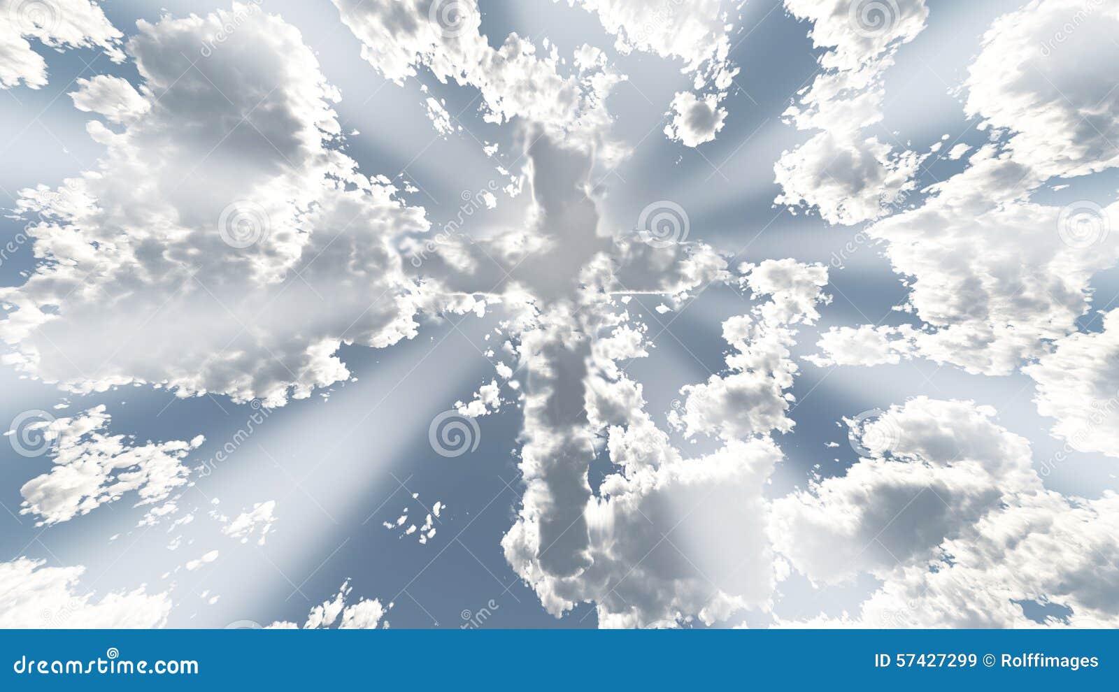 Cloud cross in sky stock illustration. Illustration of faith - 57427299