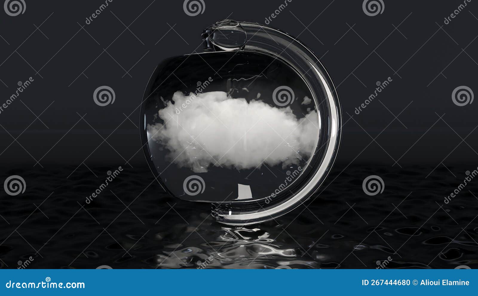 Cloud in Crystal Ball, 3d Render Stock Illustration - Illustration of ...