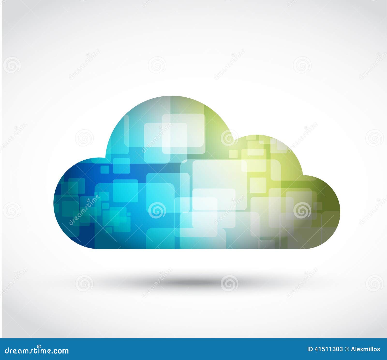 Cloud Cubes and Colors. Illustration Design Stock Illustration ...