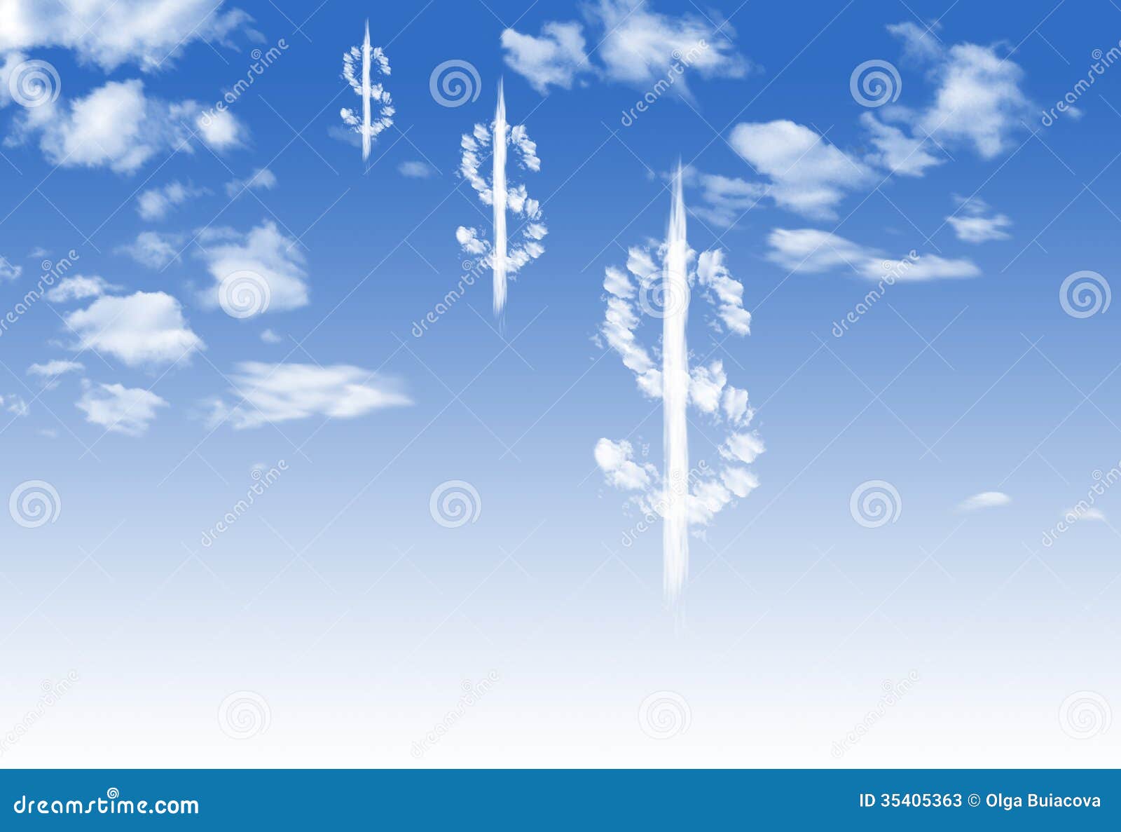 Cloud $ Currency Symbol Shape Over Sky Stock Illustration ...