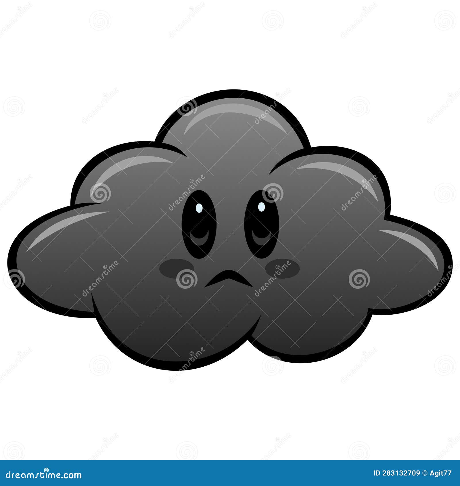 Cloud Dark Grey Cartoon Illustration Vector Drawing Stock Vector ...