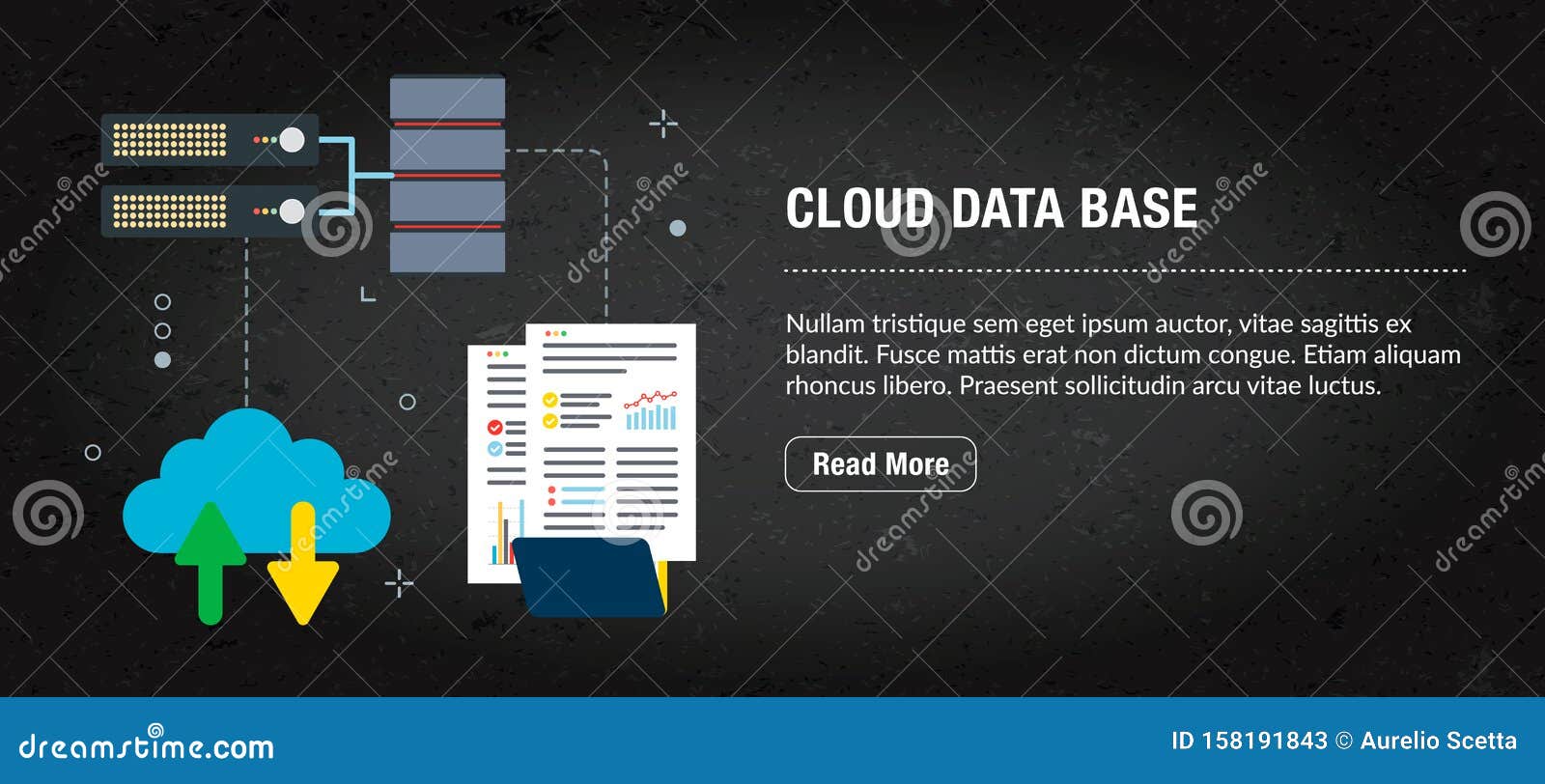 Cloud Data Base Concept Banner for Internet Stock Vector - Illustration ...