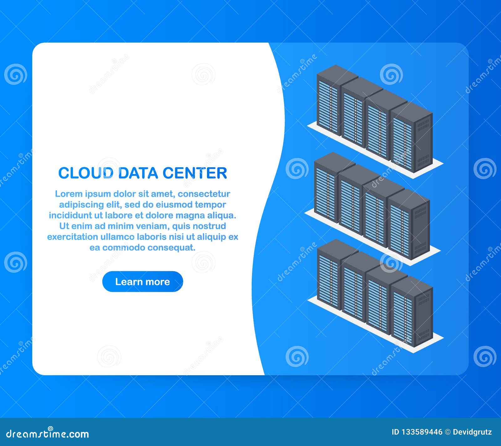 Cloud Data Center Concept. Header Design for Website. Vector ...
