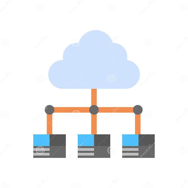 Cloud Data Center Icon Computer Connection Hosting Server Database Synchronize Technology Stock ...