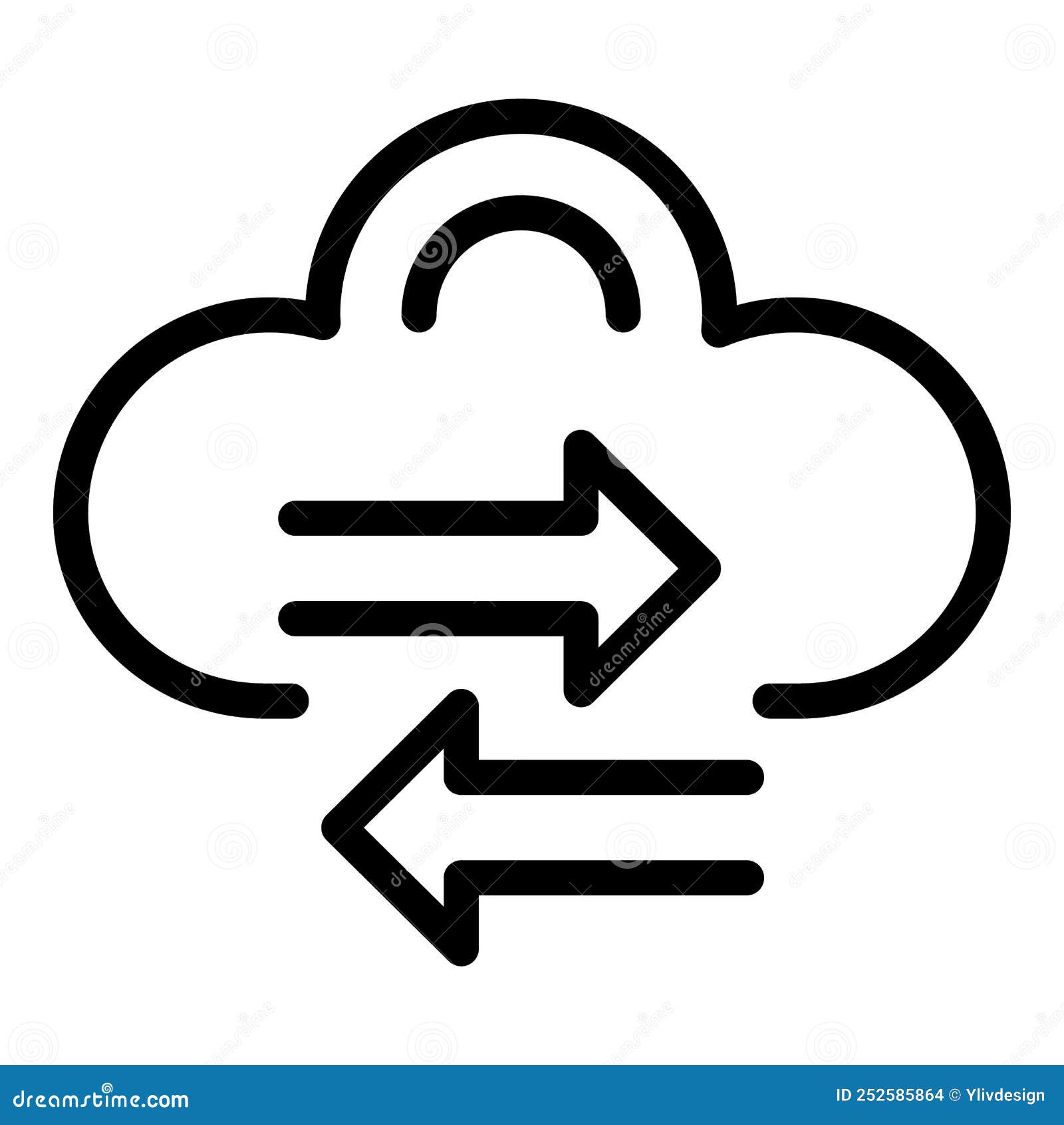 Cloud Data Change Icon Outline Vector. Internet Secure Stock ...