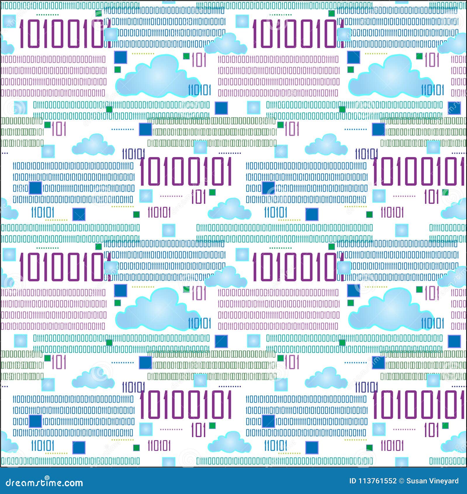 Cloud Data Colorful Seamless Background Stock Illustration ...