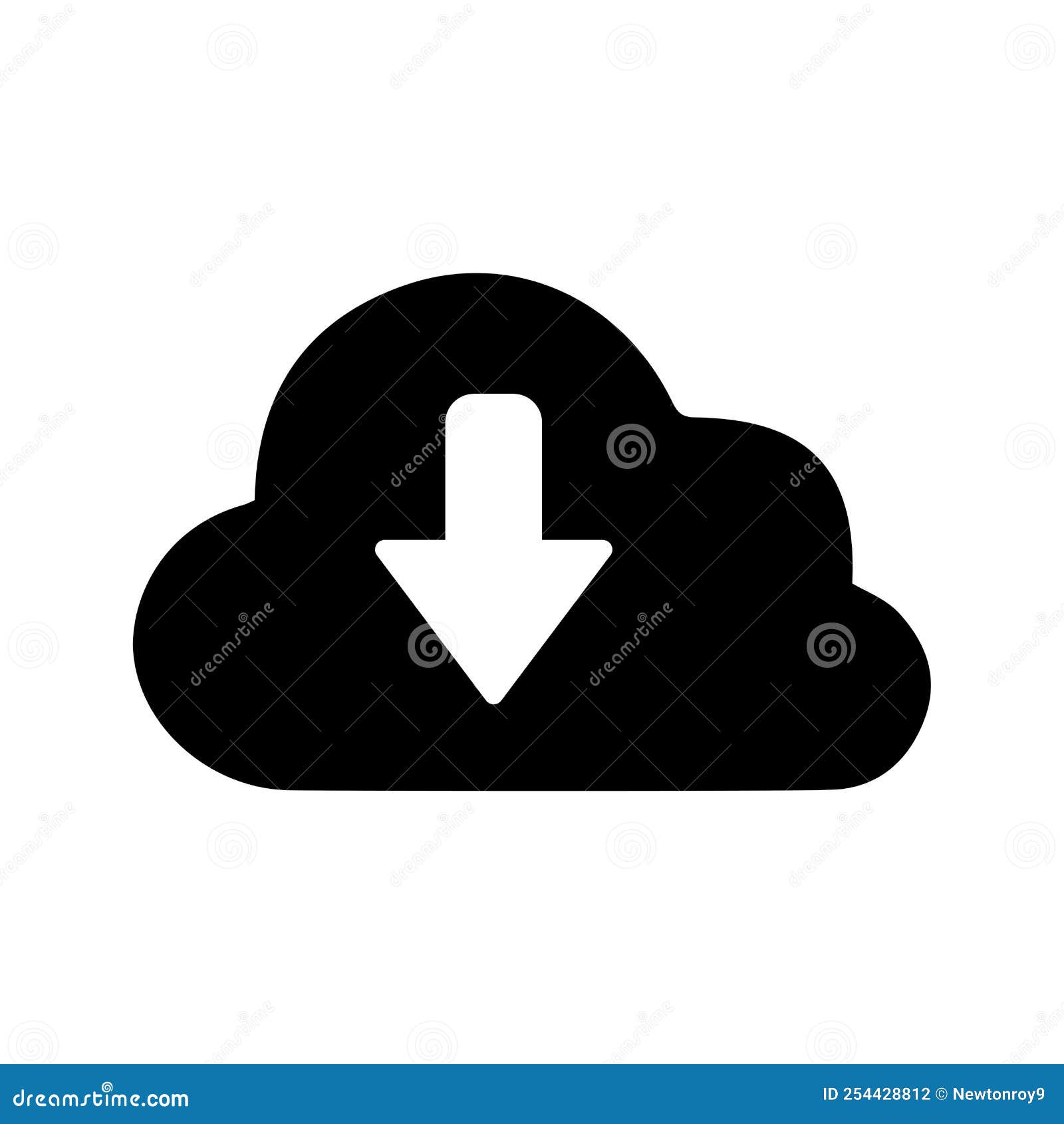 Cloud, Data, Download Icon. Black Vector Design Stock Vector ...