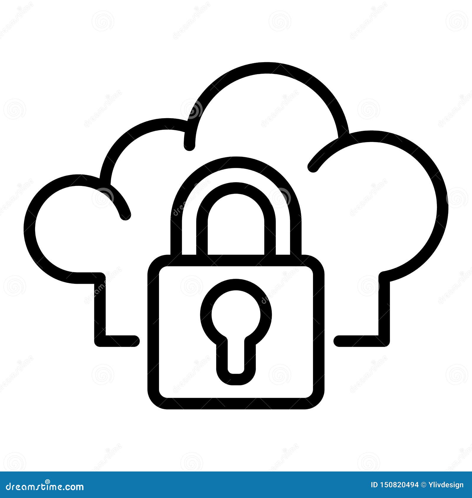 Cloud Data Firewall Icon, Outline Style Stock Vector - Illustration of ...
