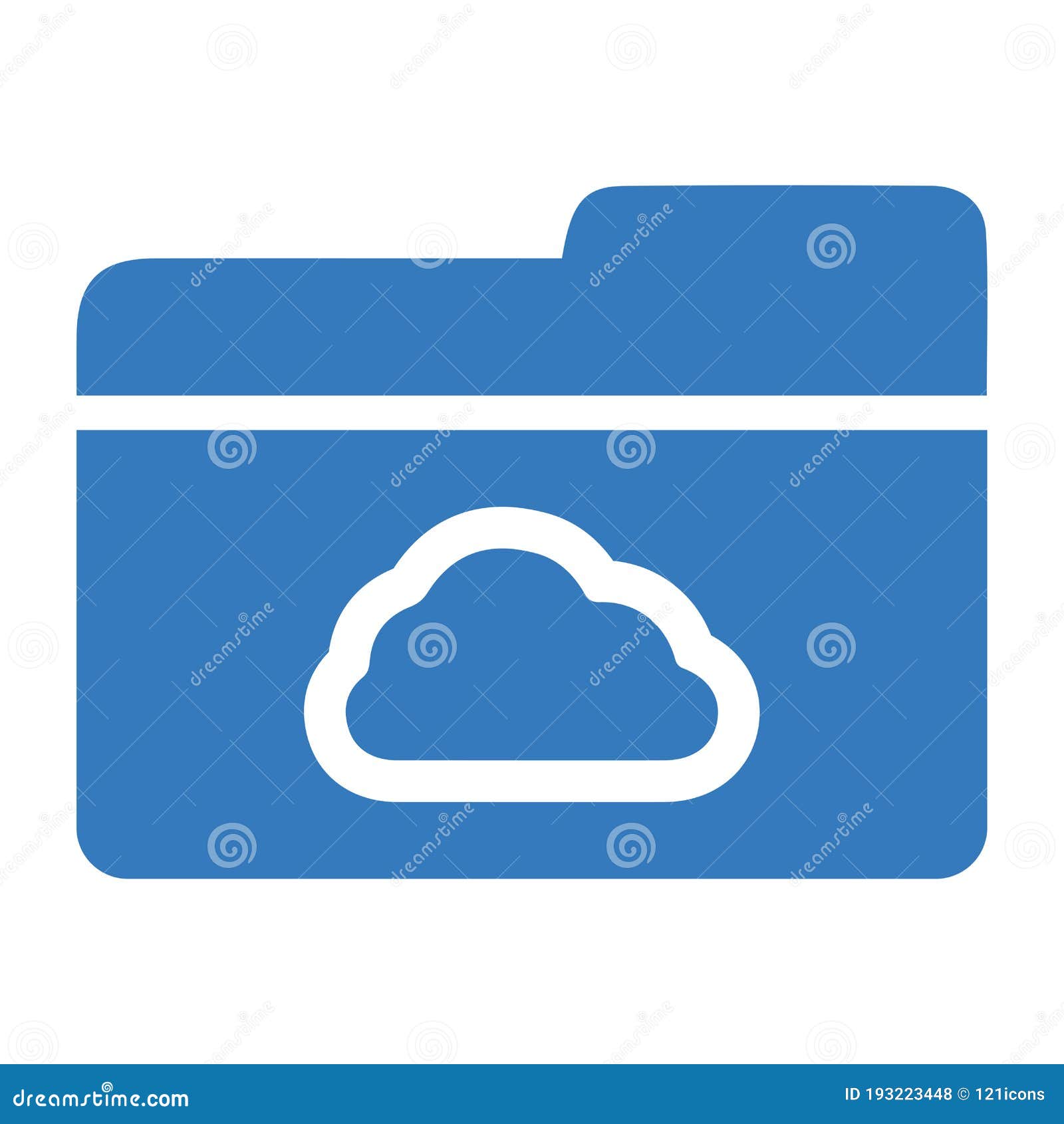 Cloud, Data, Blue Color Folder Icon Stock Vector - Illustration of flat ...