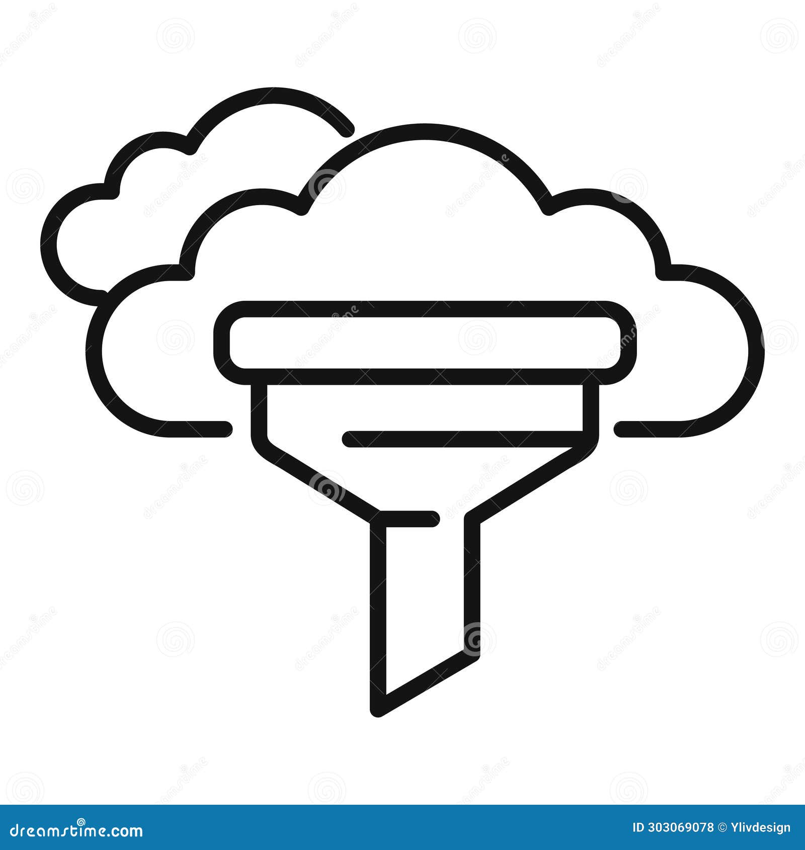 Cloud Data Funnel Icon Outline Vector. Work Idea Stock Illustration ...