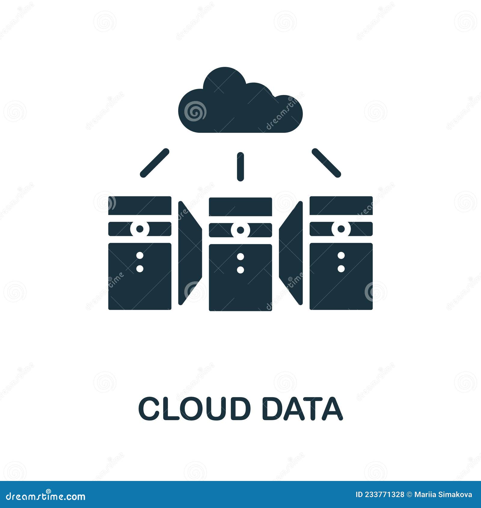 Cloud Data Icon. Monochrome Sign from Technology Collection. Creative ...