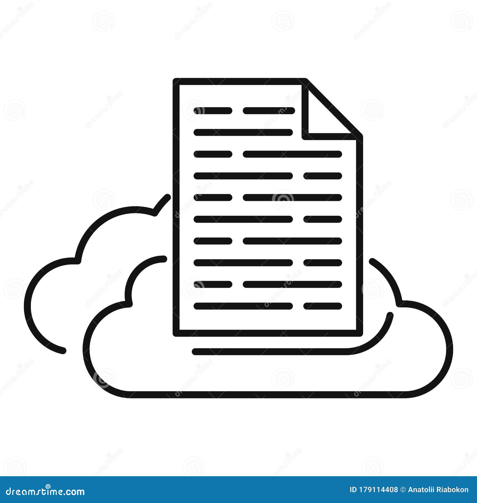 Cloud Data Icon, Outline Style Stock Vector - Illustration of center ...