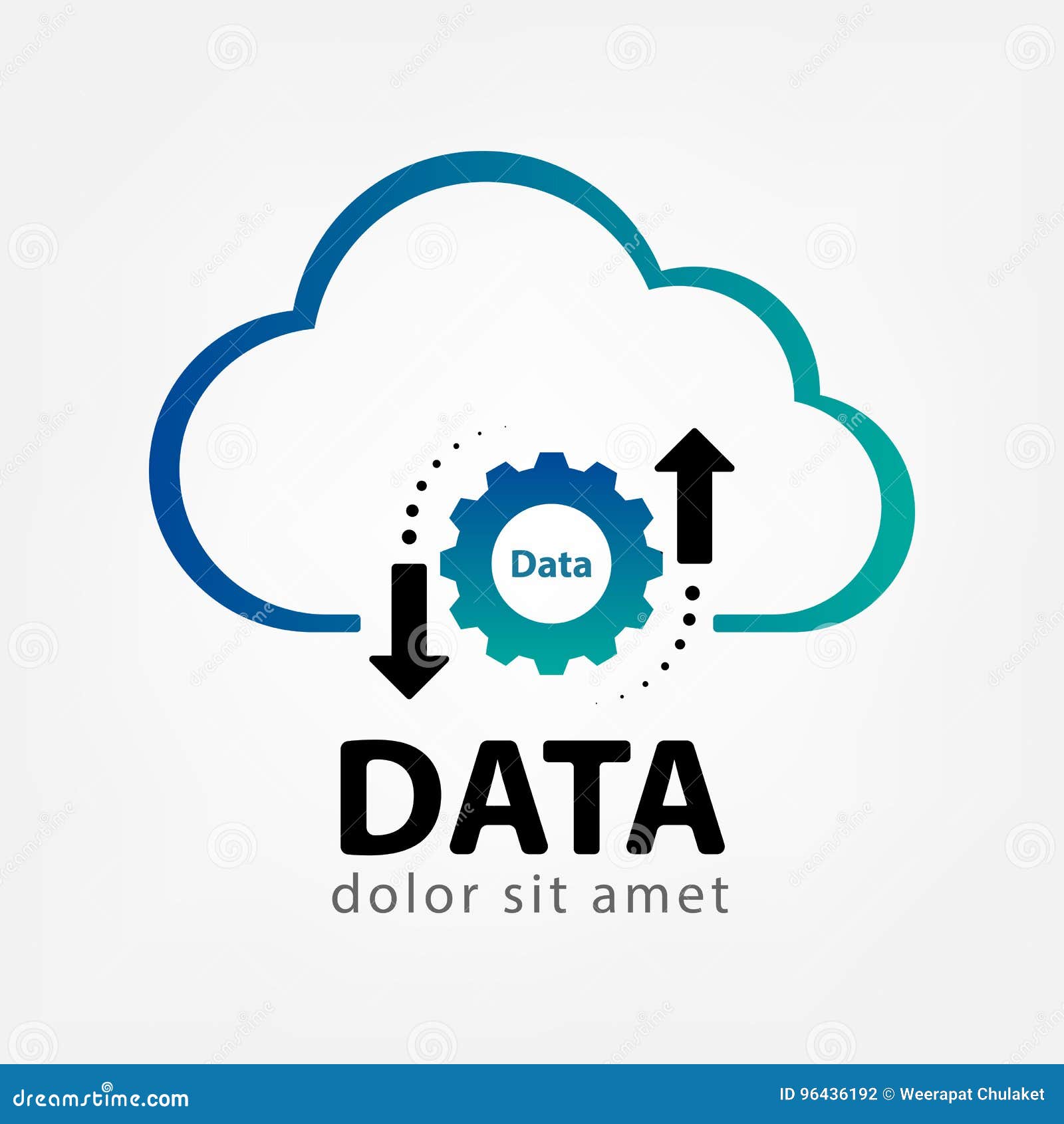 Cloud Data Logo Template Creative Stock Vector - Illustration of cloud ...
