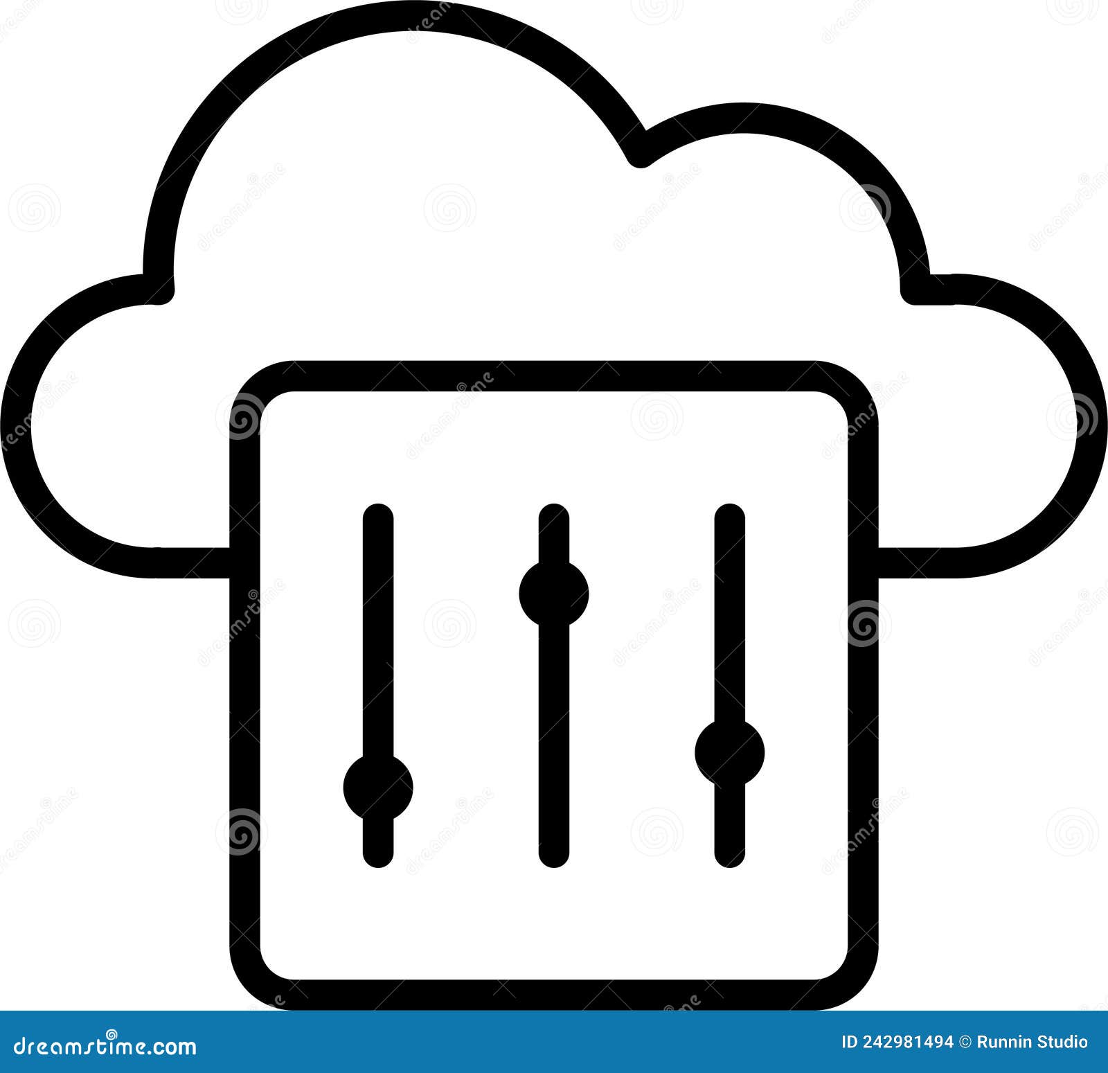 Cloud Data Preference Icon stock vector. Illustration of print - 242981494