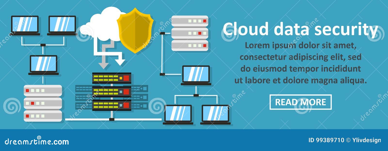 Cloud Data Security Banner Horizontal Concept Stock Vector ...