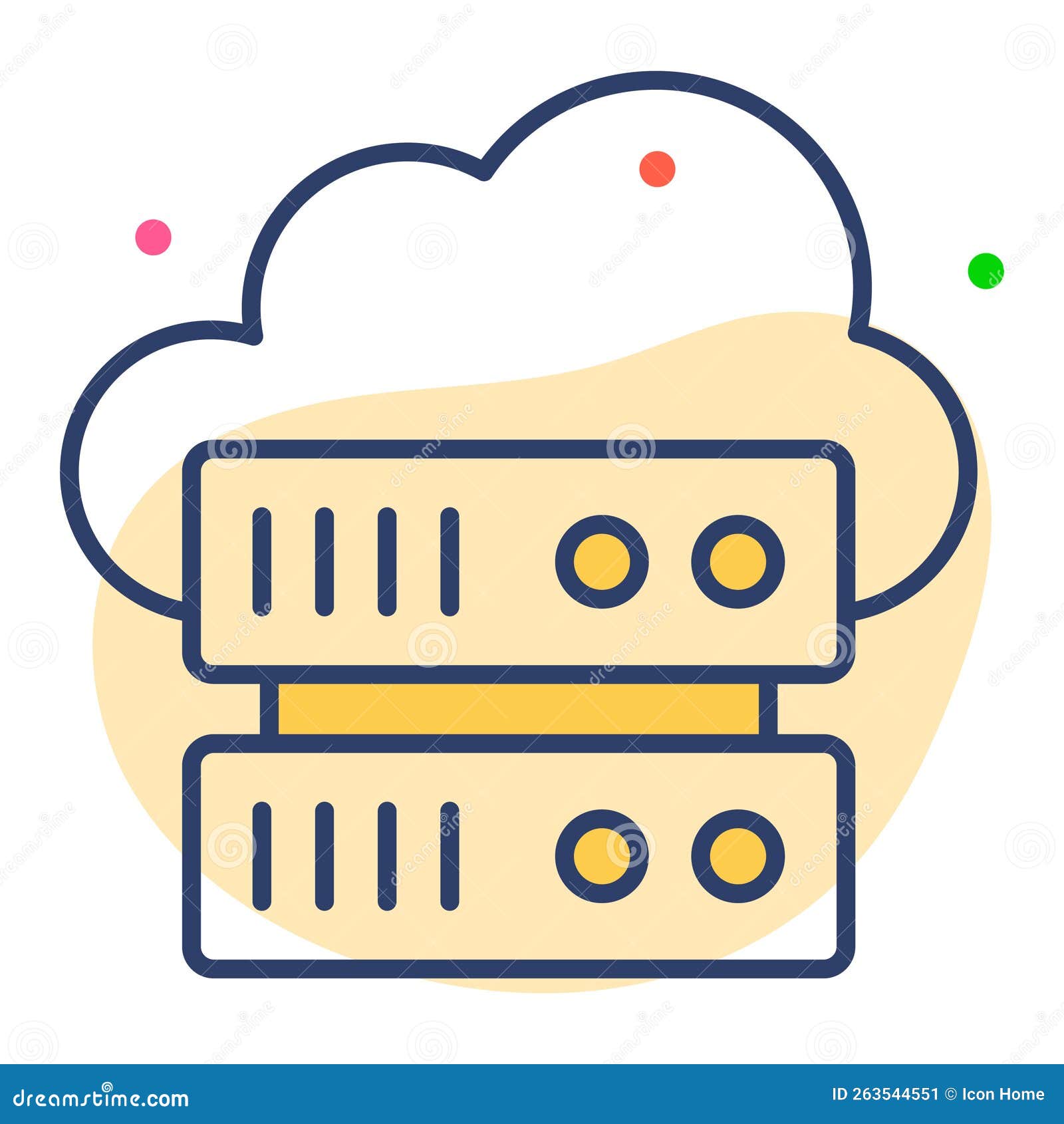 Cloud Data Server Flat Line Icon Modern Illustration Stock Vector ...