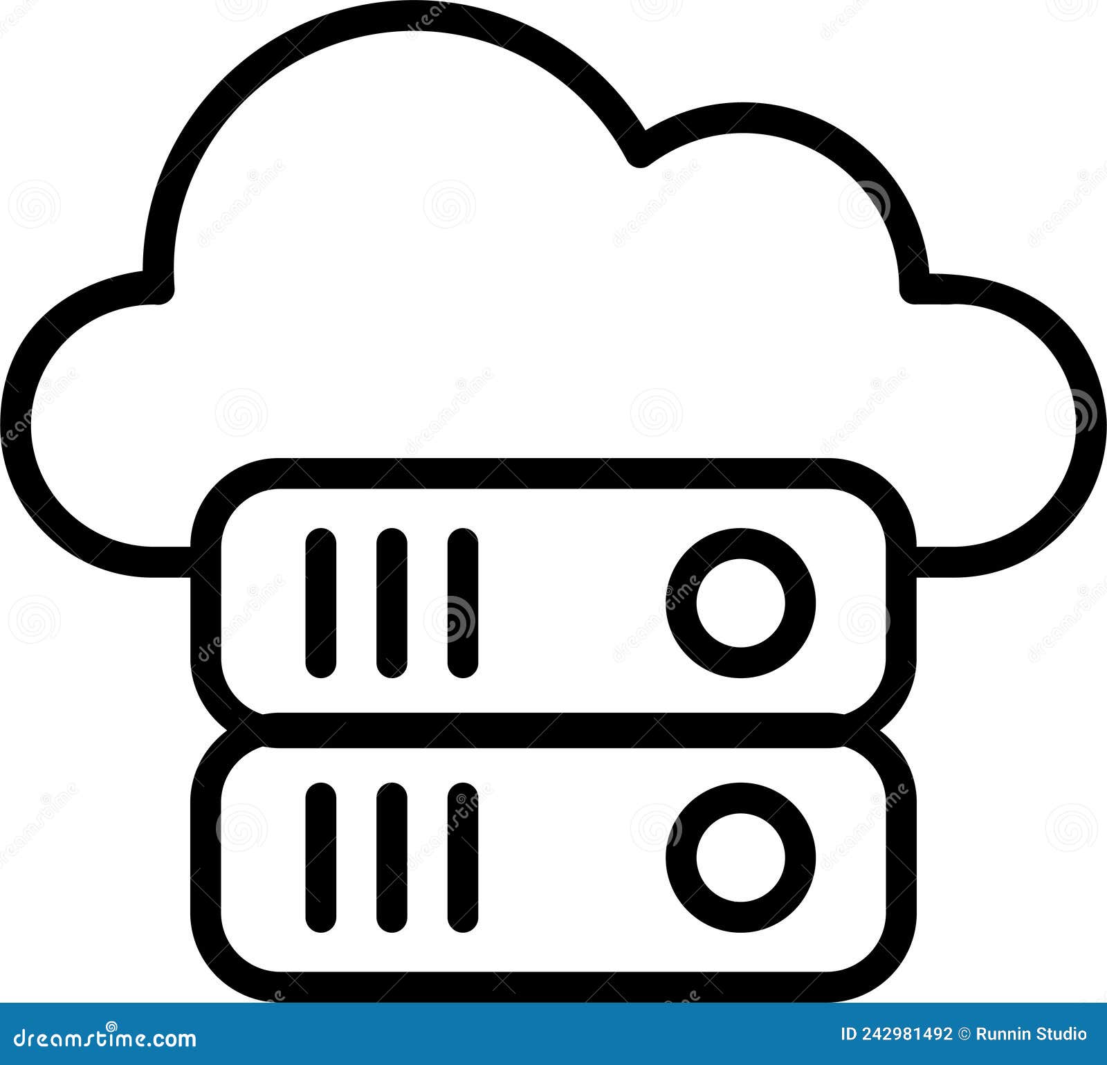 Cloud Data Server Icon stock vector. Illustration of isolated - 242981492