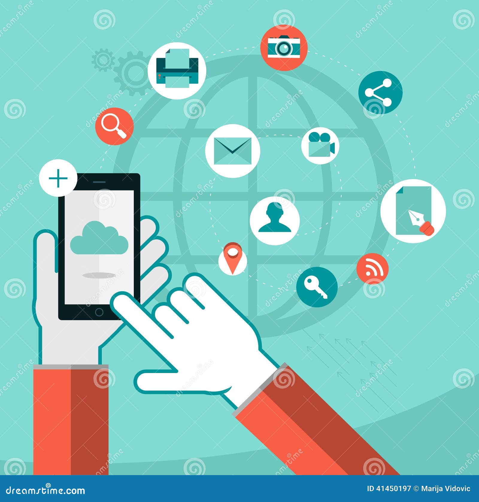 Cloud data services icons stock vector. Illustration of application ...