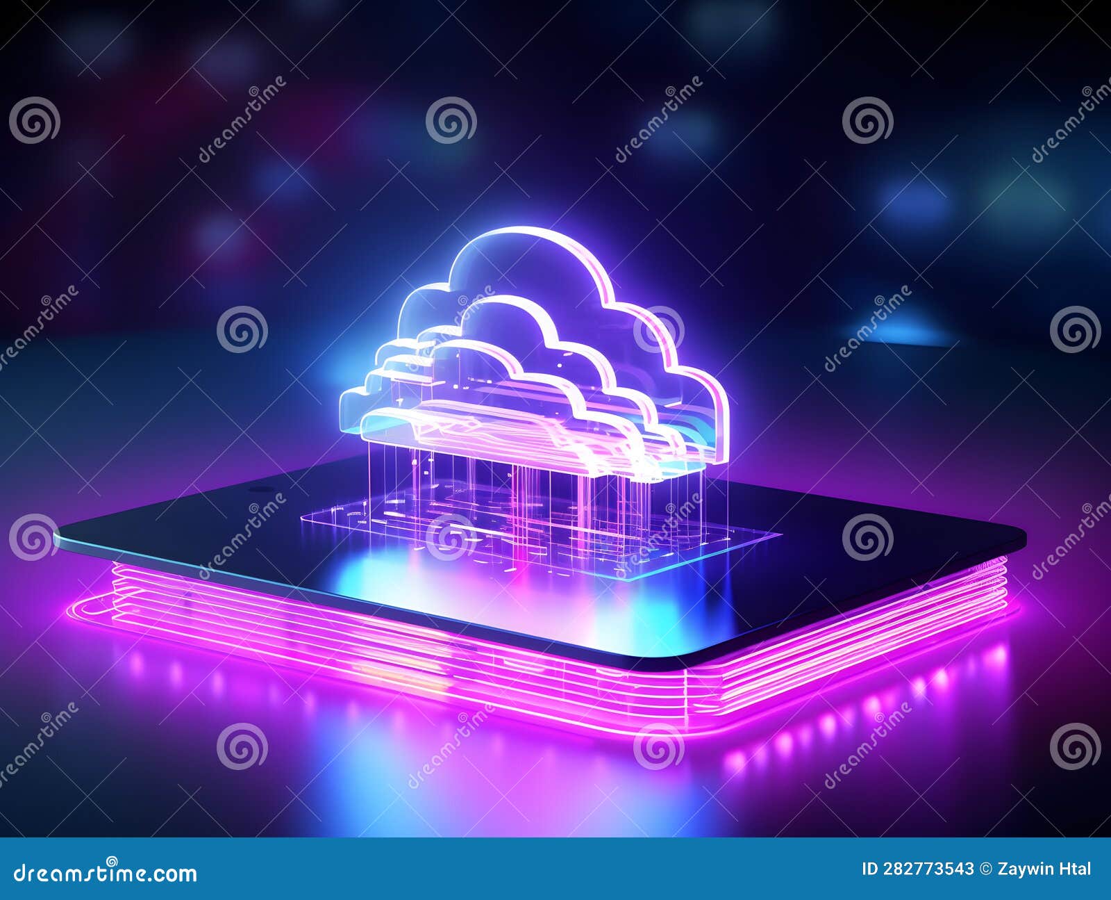 Cloud Data Storage Cloud Computing And Data Transfer Concept Ai