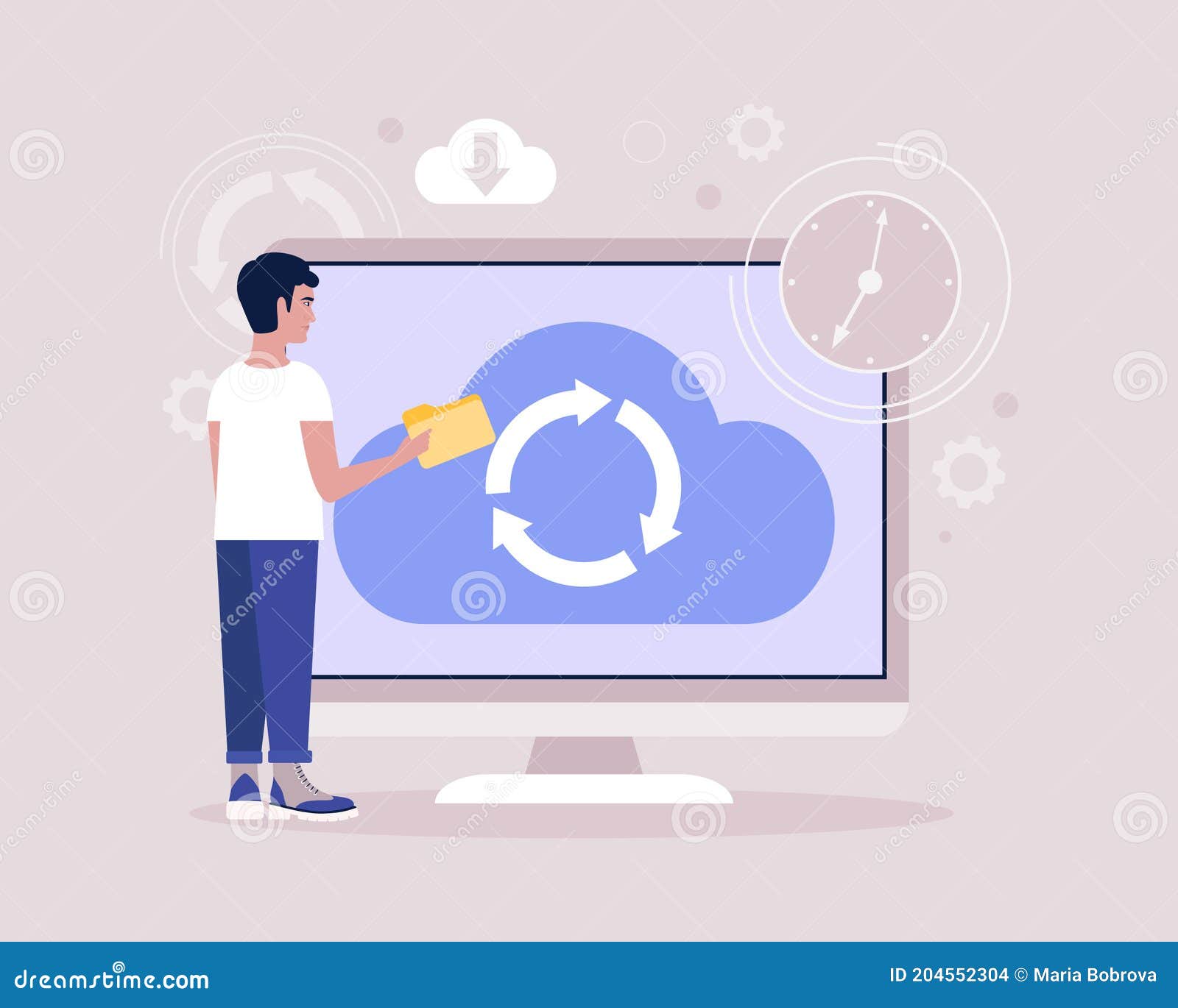 Cloud data storage concept stock vector. Illustration of information ...