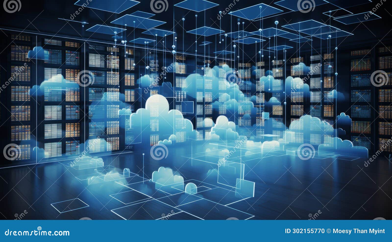 Cloud Data Storage Database Cloud Computing Concept Idea Stock ...