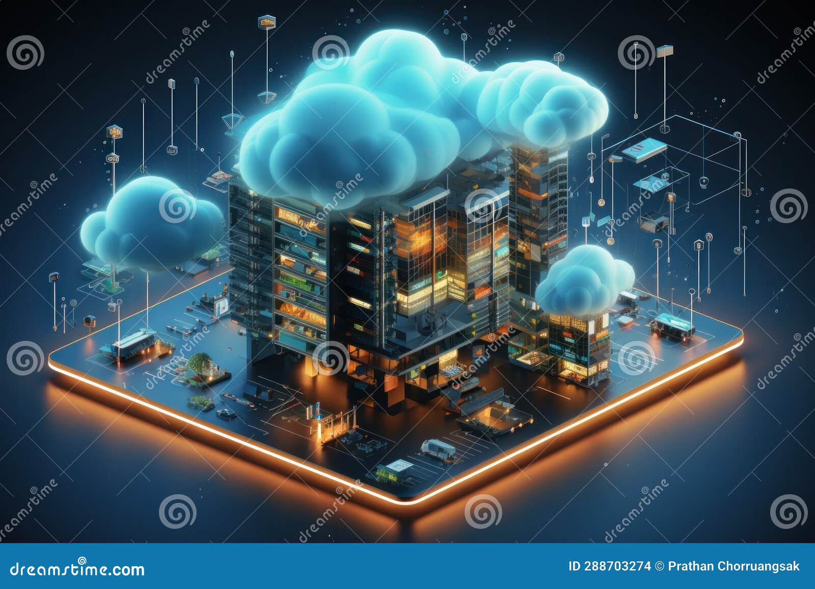 Cloud Data Storage Infrastructure Concept, Generate with Ai Stock Photo ...