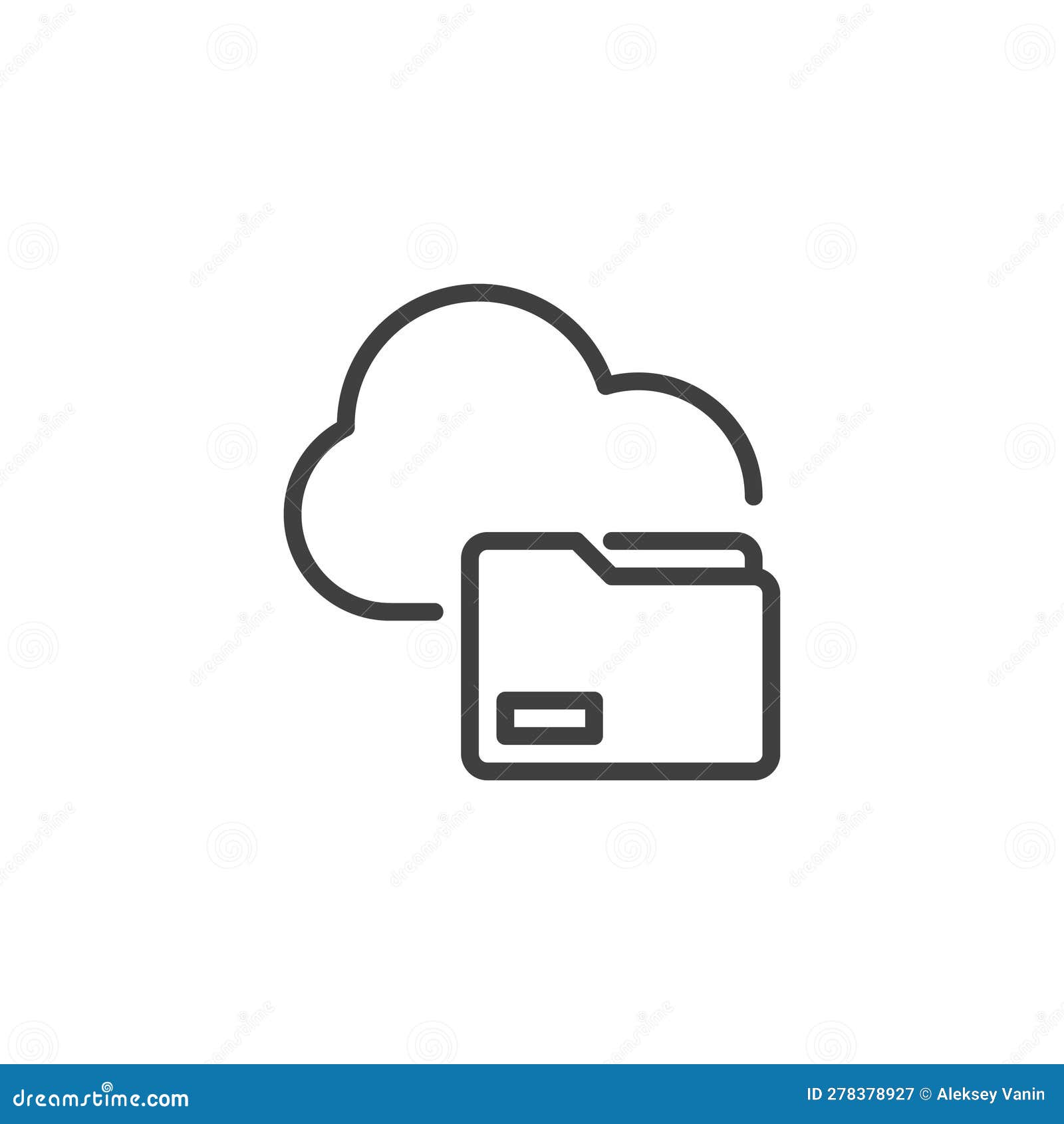 Cloud Data Storage Line Icon Stock Vector Illustration Of Editable