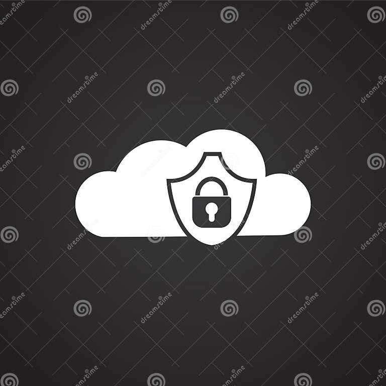 Cloud Data Storage Protection on Black Background Stock Vector ...