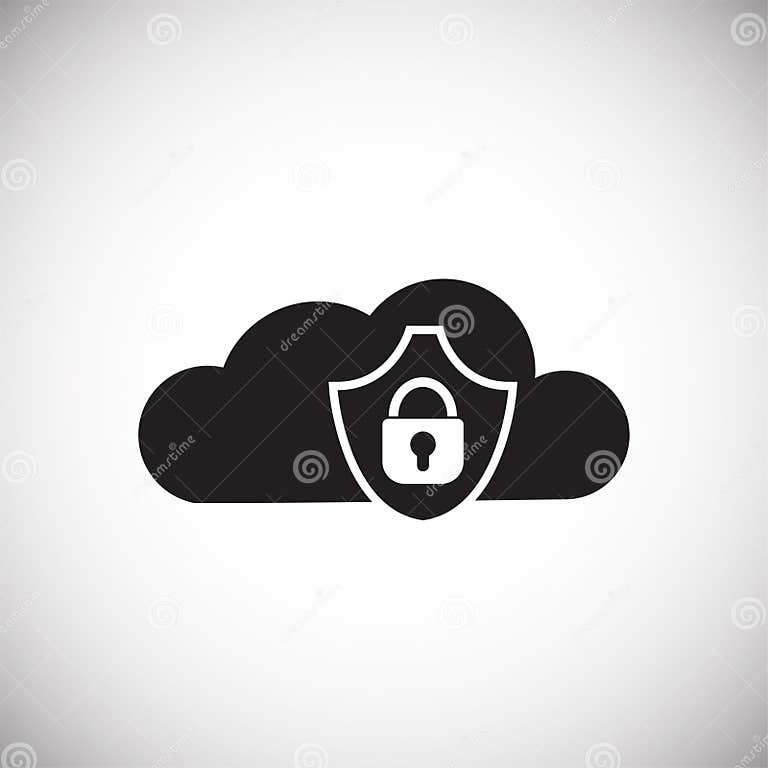 Cloud Data Storage Protection on White Background Stock Vector ...