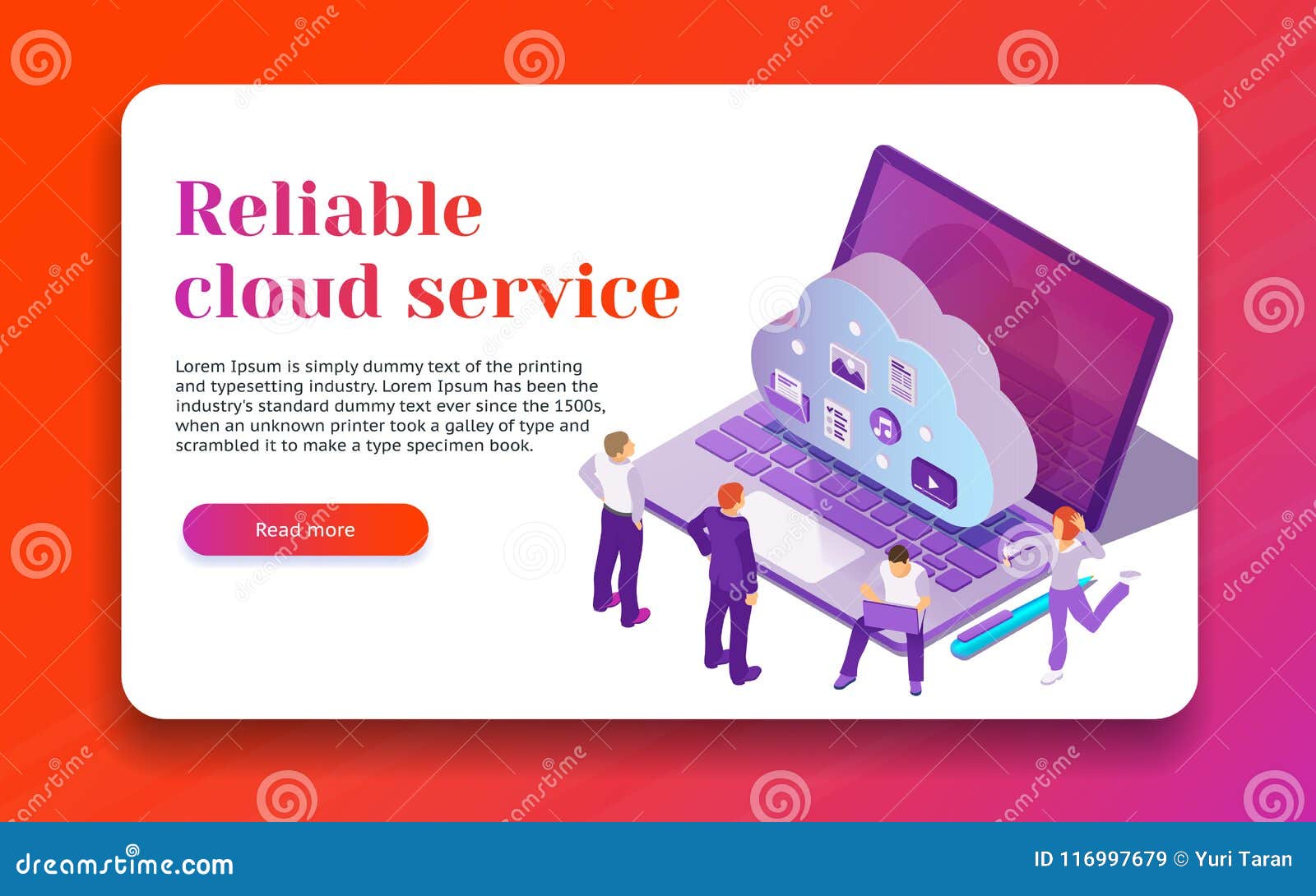 Cloud Data Storage and Remote Data Access Flat 3d Isometric Business Concept. Design Template ...